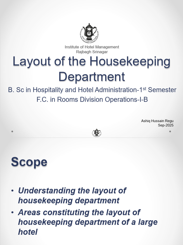 Layout of Hk Dept | PDF | Housekeeping | Pantry