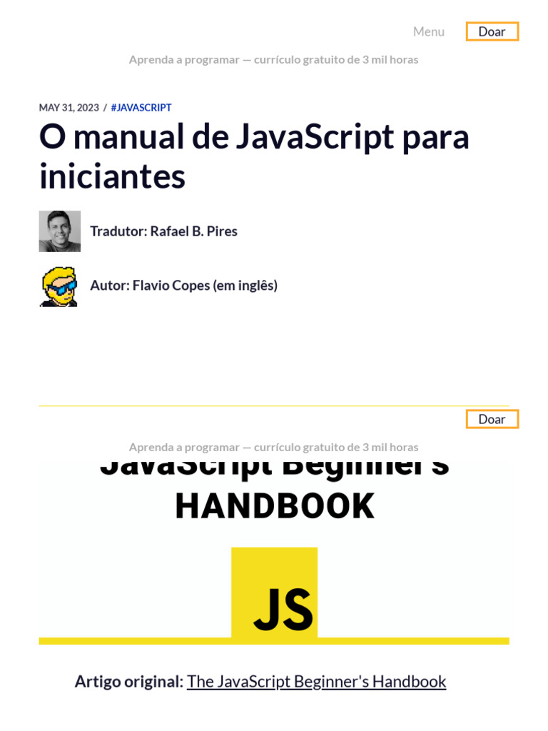 Manual de JavaScript para Iniciantes | PDF | Script Java | Linguagem de ...