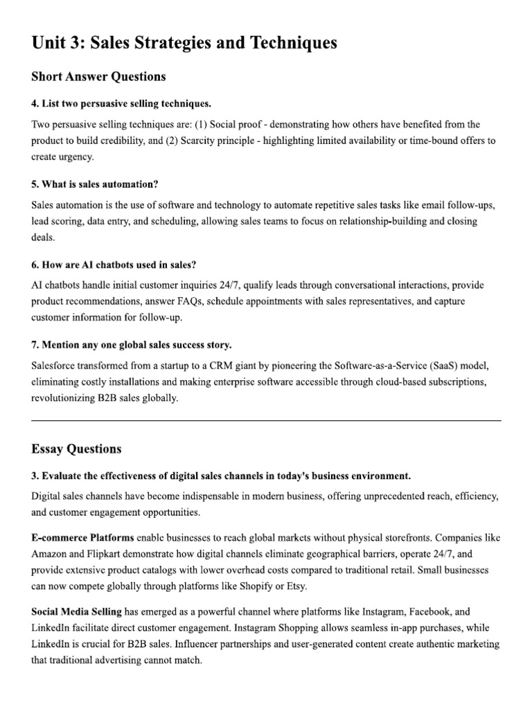 Mrs Unit 3.2 Q&A | PDF