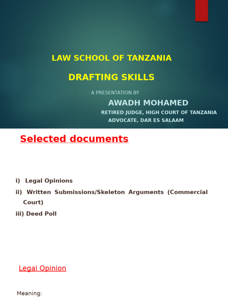 Awadh Mohamed Drafting Skills 26 Jan 2022 Zechariah | PDF | Affidavit ...