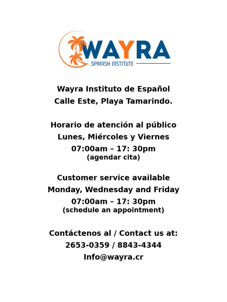 Wayra Instituto de Español | PDF