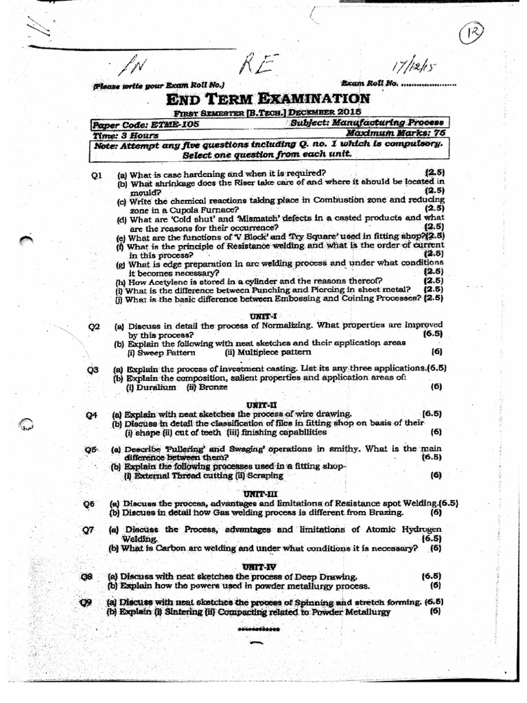 MP End Term-2015 | PDF