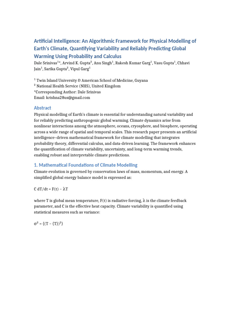AI Framework for Climate Modeling | PDF
