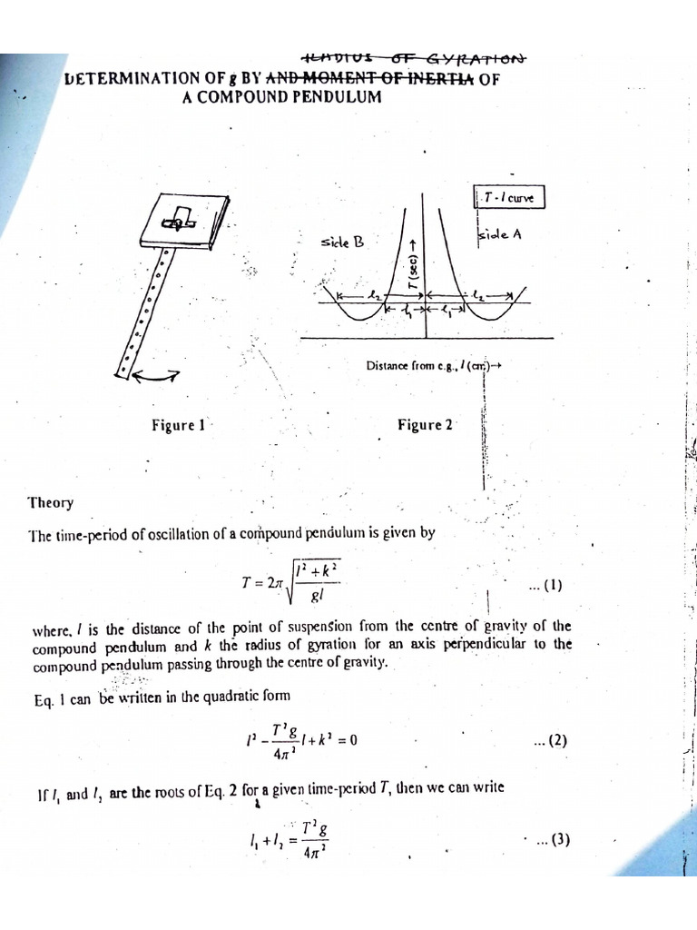 Compound Pendulum Theory by Ma'Am | PDF