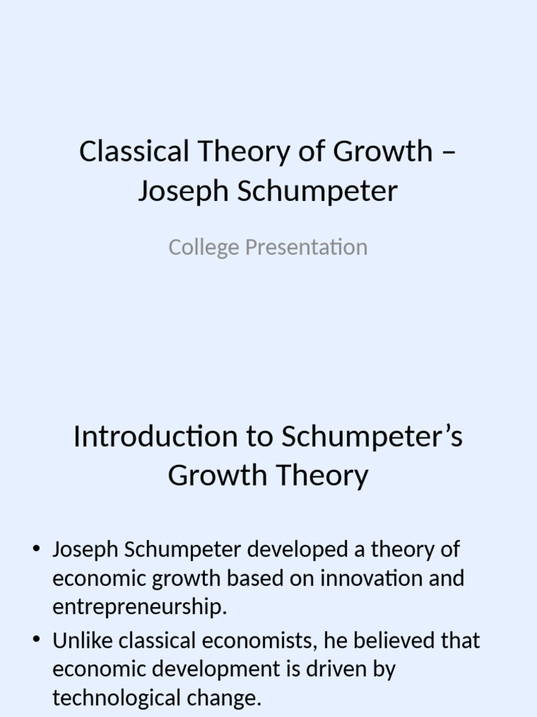 Schumpeter Growth Theory Colored | PDF