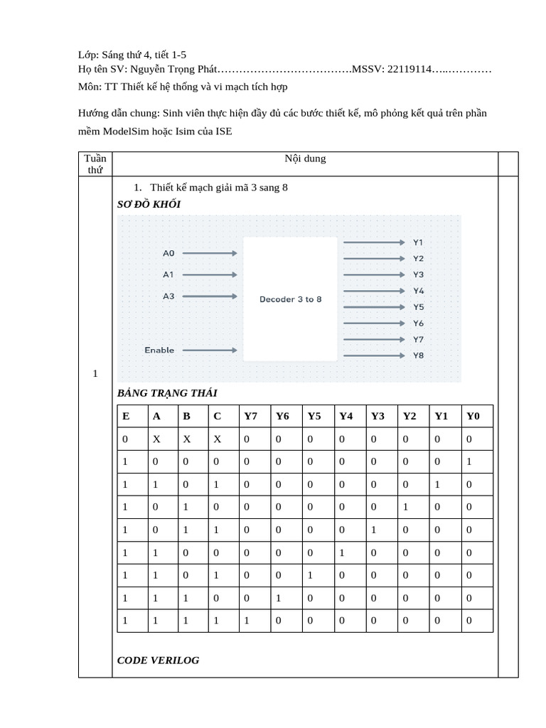 2025.Tt TKHT-VMTH - Report SV - Tuan 1 | PDF
