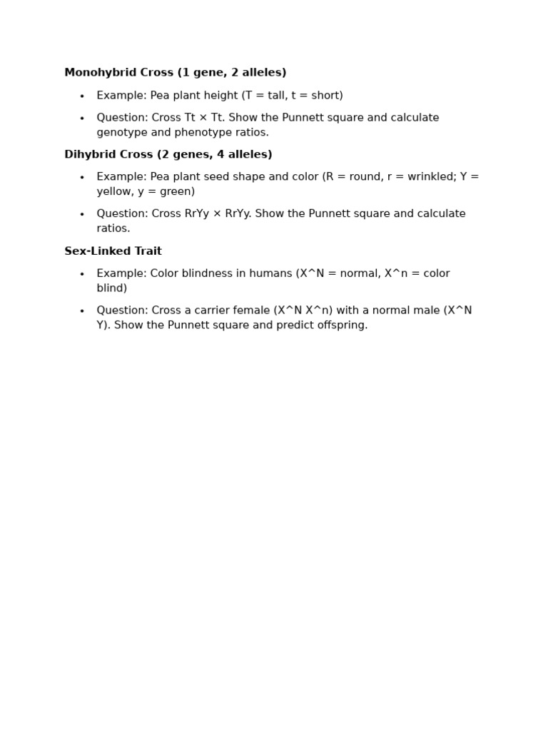 Genetics: Punnett Squares Explained | PDF