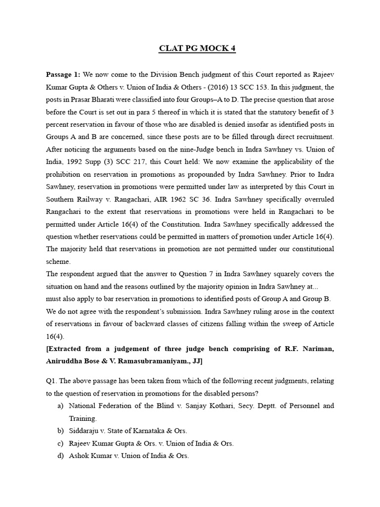 Clat Mock 4 Done - 251108 - 173220 | PDF | Crimes Against Humanity ...