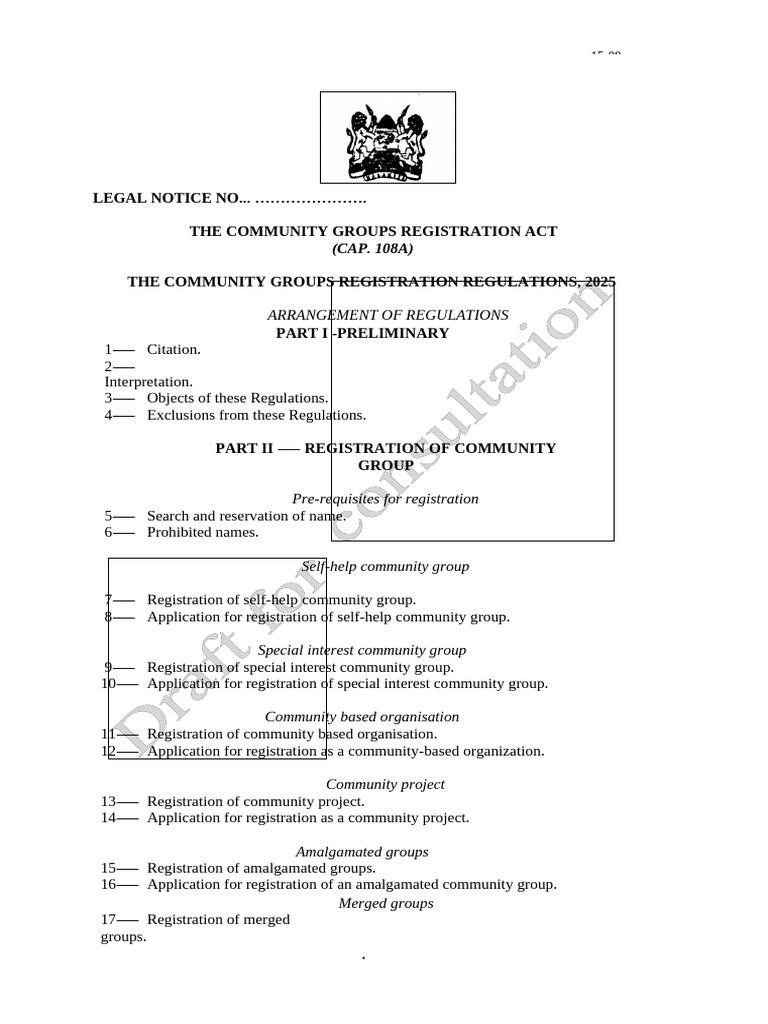 Community Groups Registration Regulations | PDF | Identity Document ...