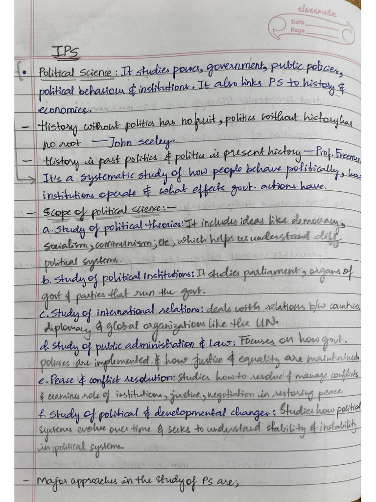 Political Science - Notes | PDF