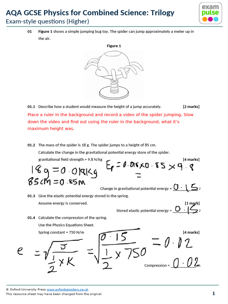 AQA GCSE Physics Exam Questions Guide | PDF | Force | Heat Capacity