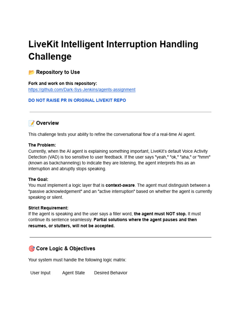 LiveKit AI Agent Interruption Logic | PDF | Speech Recognition ...