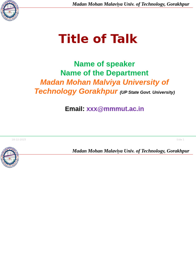 Mmmut PPT Template | PDF