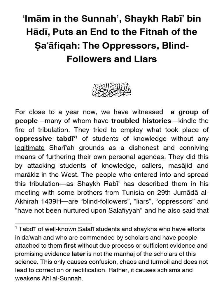 Rabee Exposes Oppressors | PDF | Salafi Movement | Abrahamic Religions