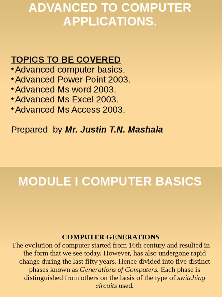 Advanced Computer Application | PDF | Integrated Circuit | Microprocessor