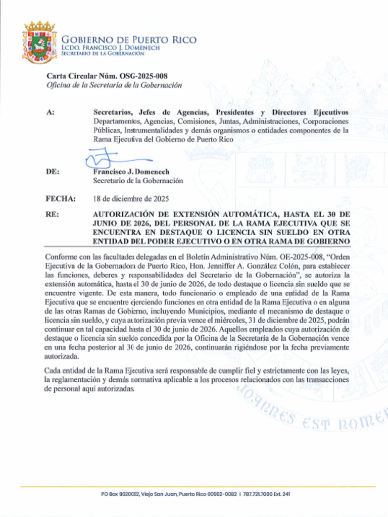 Carta Circular Nu M OSG 2025 008 Extensio N Automa Tica de Destaques | PDF