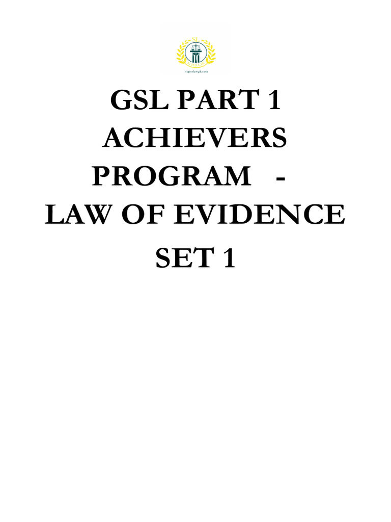 Law of Evidence: Case Analysis Set 1 | PDF | Evidence (Law) | Evidence