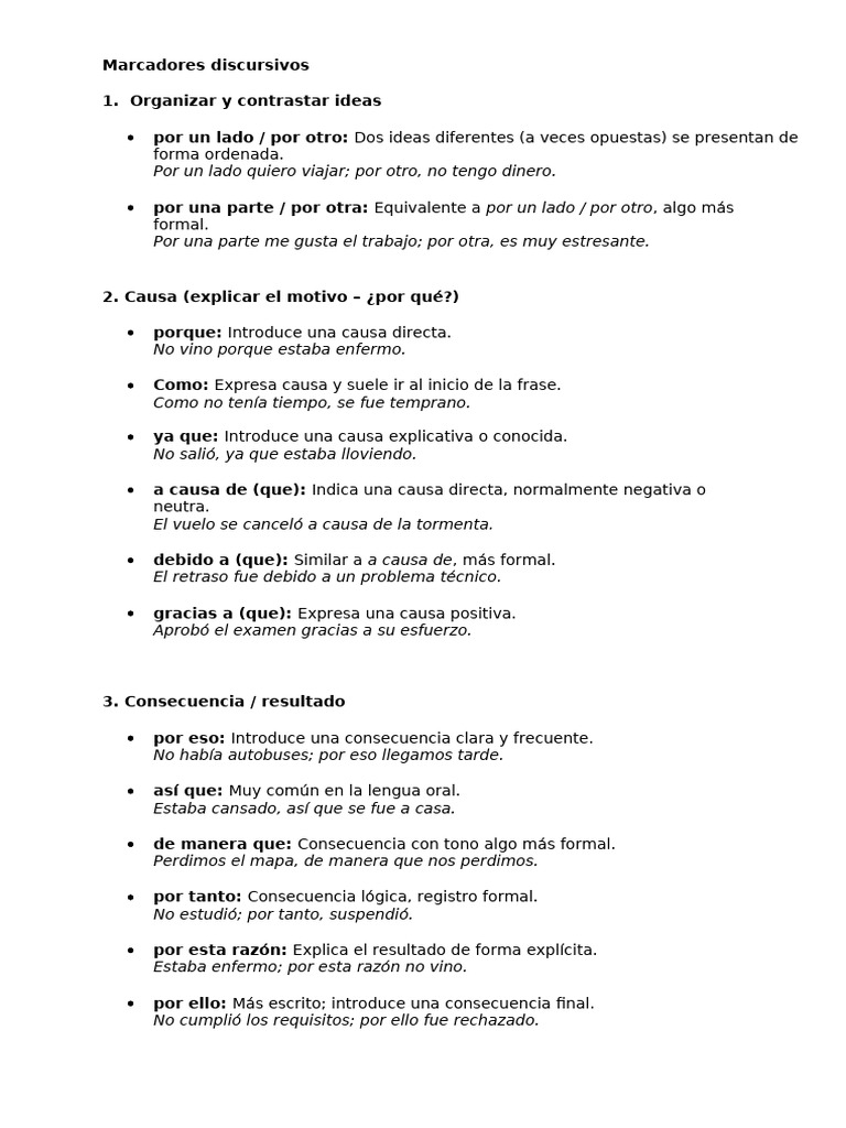Marcadores discursivos | PDF
