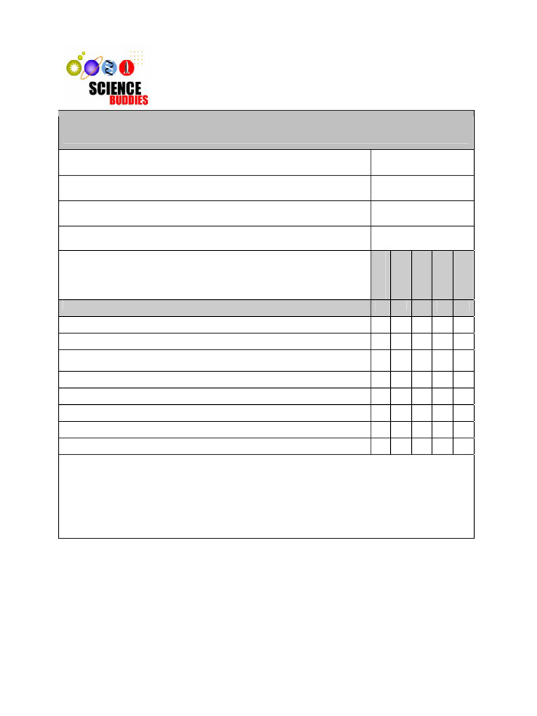 Science Fair Project Judging Scorecard | PDF | Experiment | Science