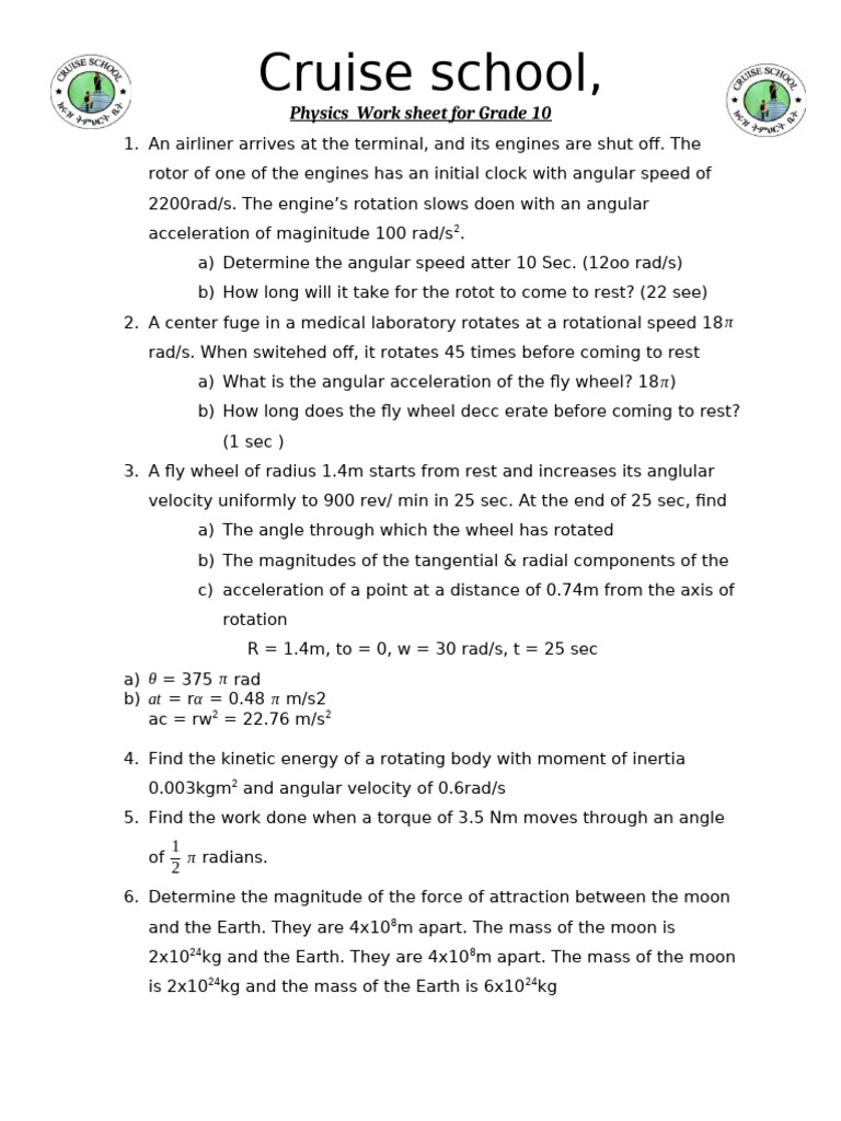 Physics Grade 10 | PDF