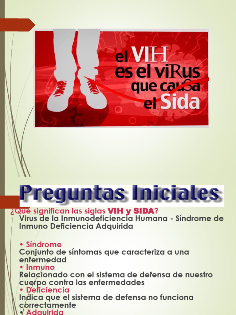 VIH y SIDA: Definiciones y Transmisión | PDF