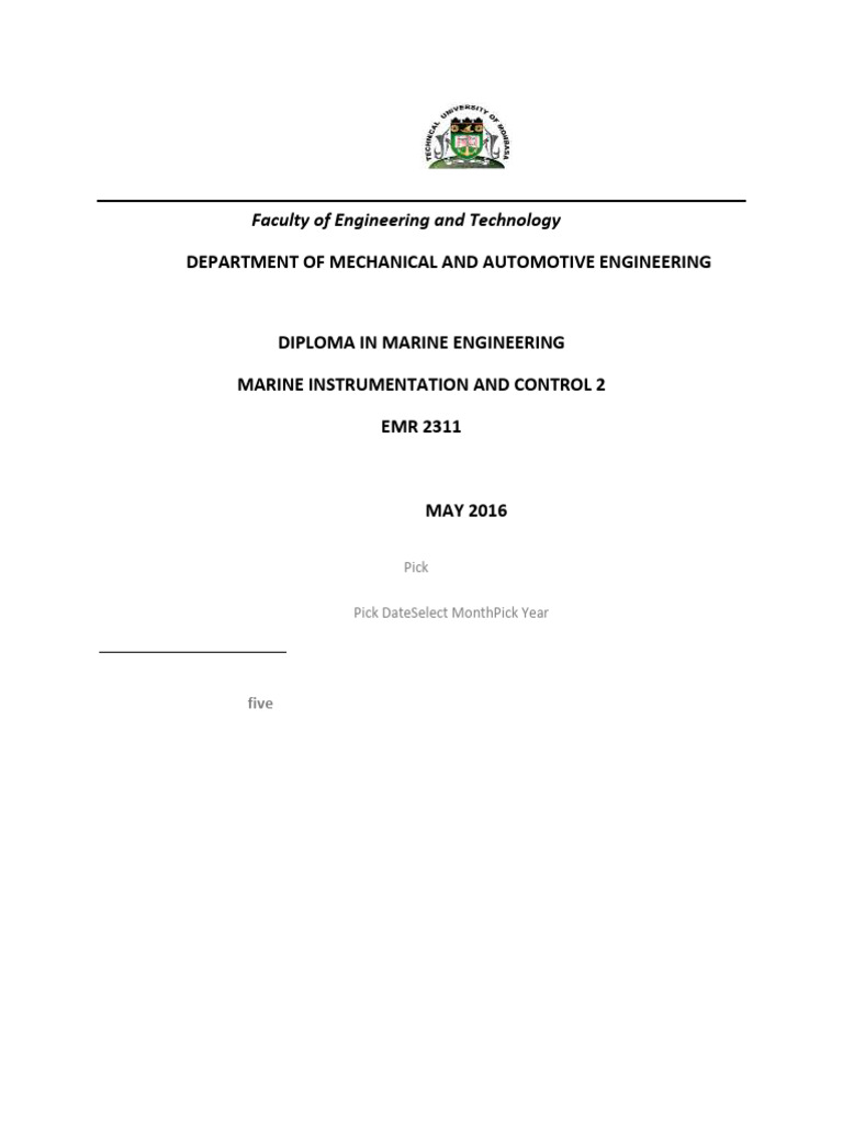 Emr 2311 Marine Instr and Cntr 2. Paper2-Omar | PDF | Applied Mathematics | Control Theory