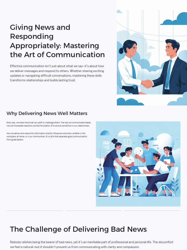 Giving News and Responding Appropriately Mastering The Art of ...