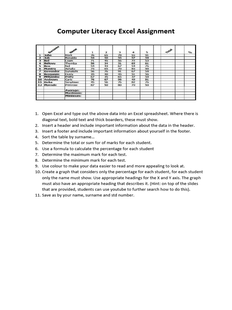 Excel Assignment | PDF