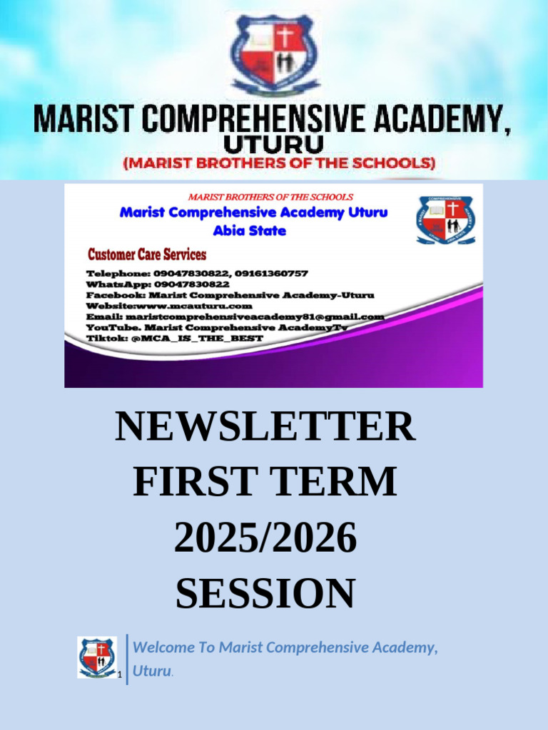 Marist Academy Newsletter: Term 1 2025 | PDF