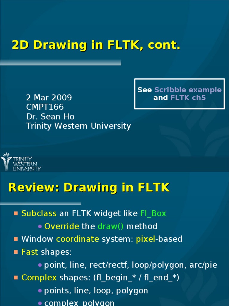 2D Drawing in FLTK, Cont | PDF | Computer Graphics | Graphics