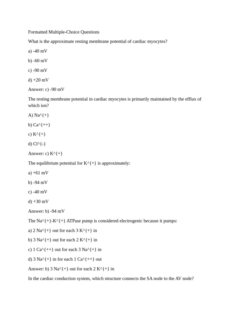 MCQ 30 | PDF | Electrocardiography | Cardiology