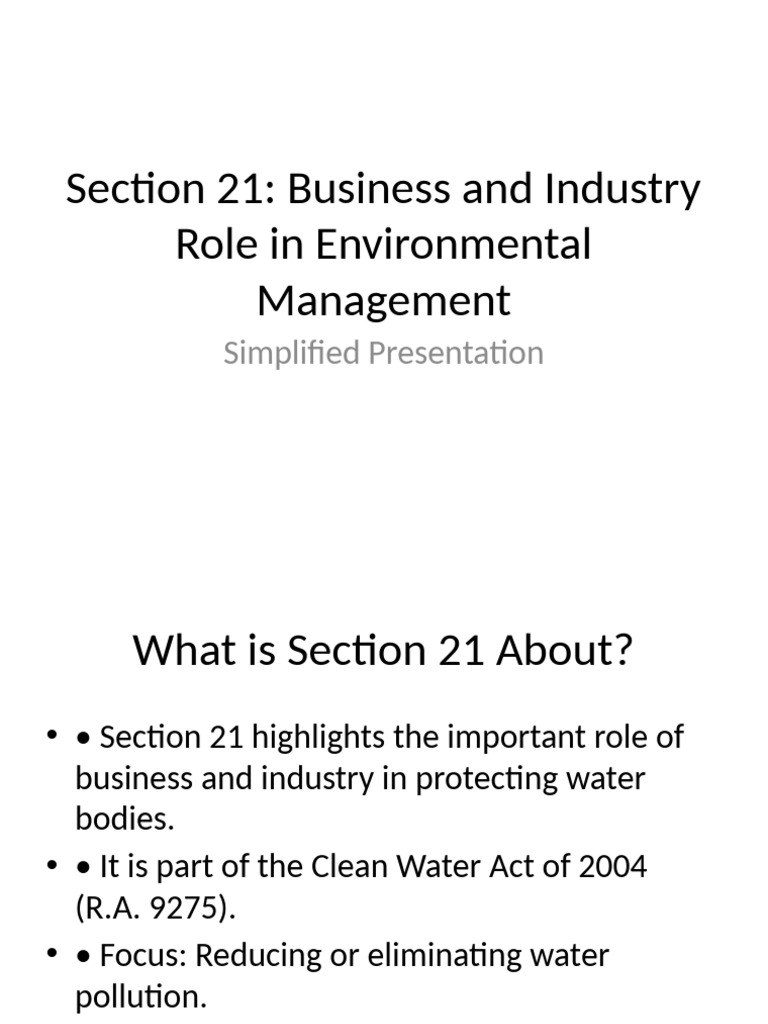 Section 21 Presentation | PDF