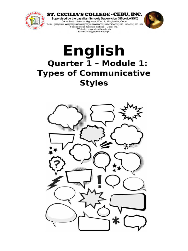 Types of Communicative Styles for Grade 8 | PDF | Learning | Communication