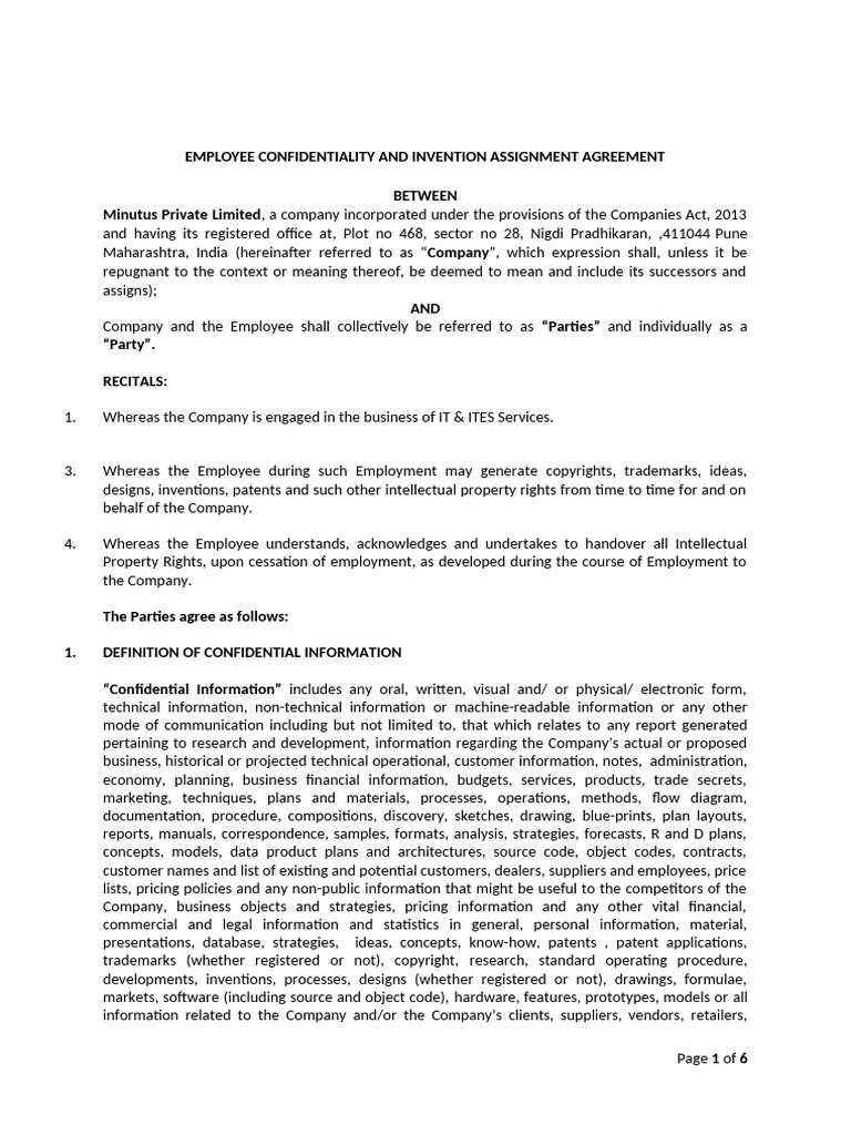 MIN2_NDA & IP Documents_Candidate Name | PDF | Breach Of Contract | Trade Secret