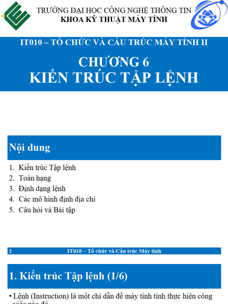 IT010 Chapter06 InstructionSetArchitecture | PDF