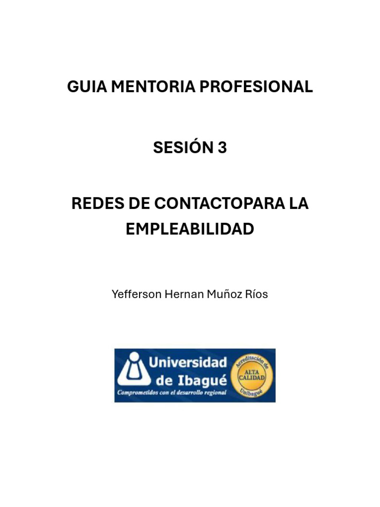 Sesión 3 - Guia Mentoria Profesional | PDF