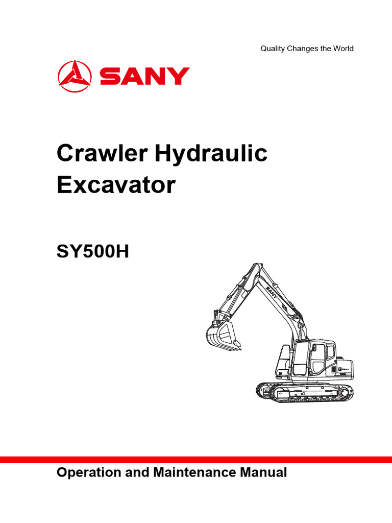 MANUAL DE OPERAÇÃO E MANUTENÇÃO SY500 EN | PDF | Switch | Safety