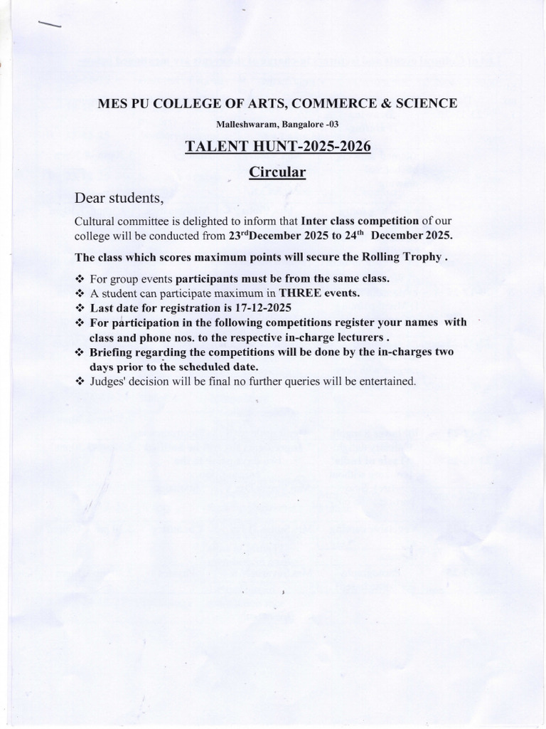 Inter Class Competition-1 | PDF