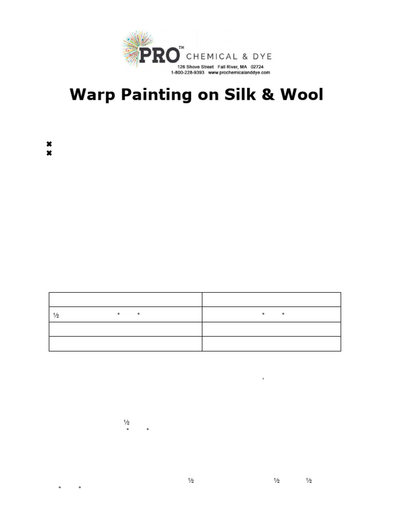 Warp Painting on Silk Wool | PDF | Paint | Water