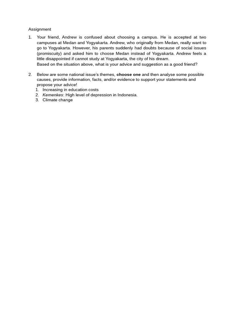 Assignment Giving Advice IT | PDF
