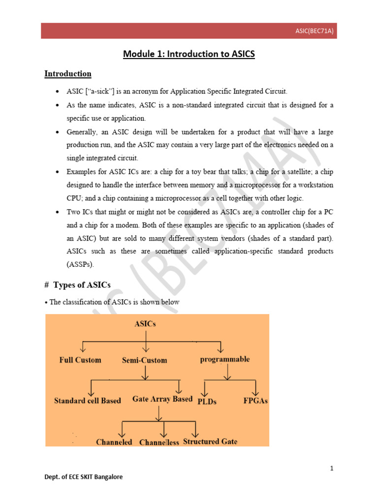 Overview of ASIC Types and Designs | PDF | Field Programmable Gate ...