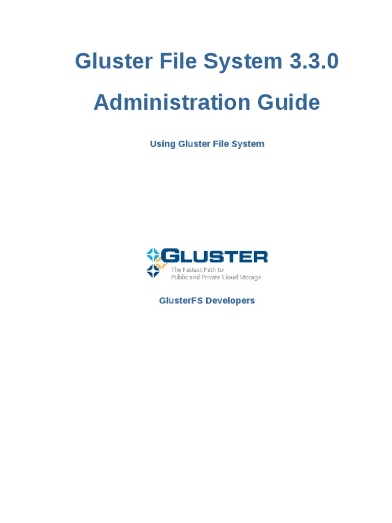 Gluster File System 3.3.0 | PDF | Command Line Interface | Apache Hadoop