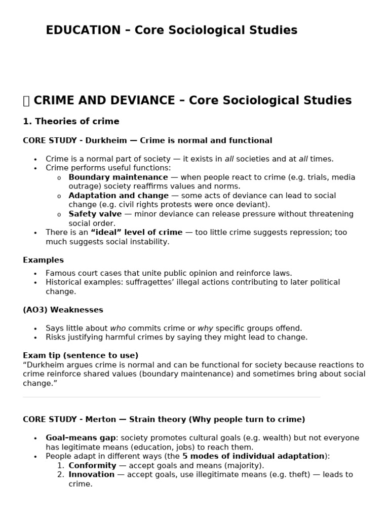 Studies - Education and Crime | PDF | Deviance (Sociology) | Crime ...