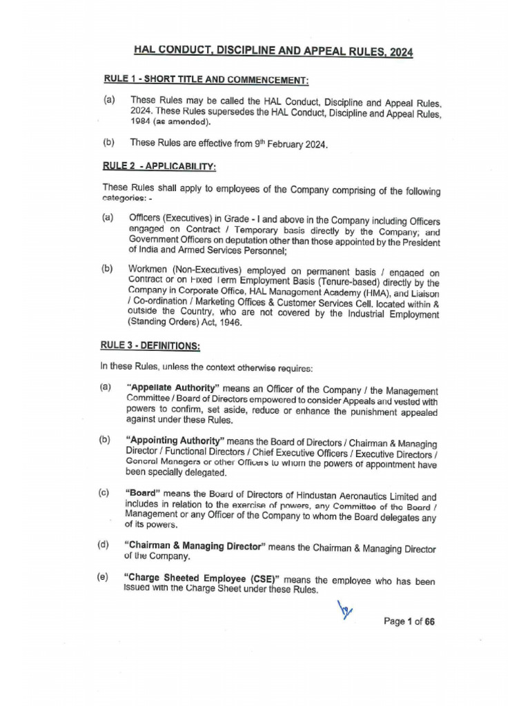 Hal Cda Rules, 2024 | PDF