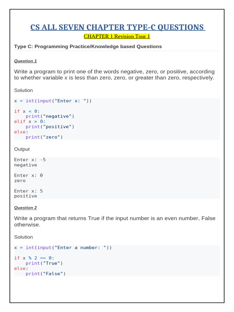 Cs All Seven Chapter Type | PDF | Parameter (Computer Programming ...