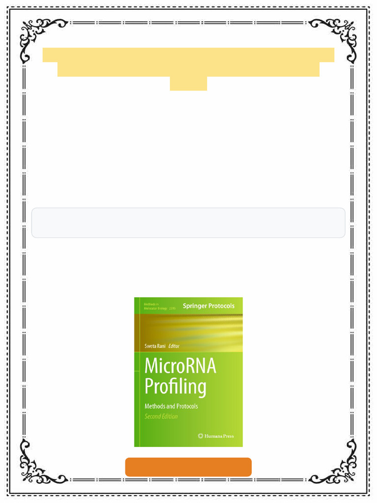 MicroRNA Profiling Methods and Protocols 2nd Edition Sweta Rani eBook ...