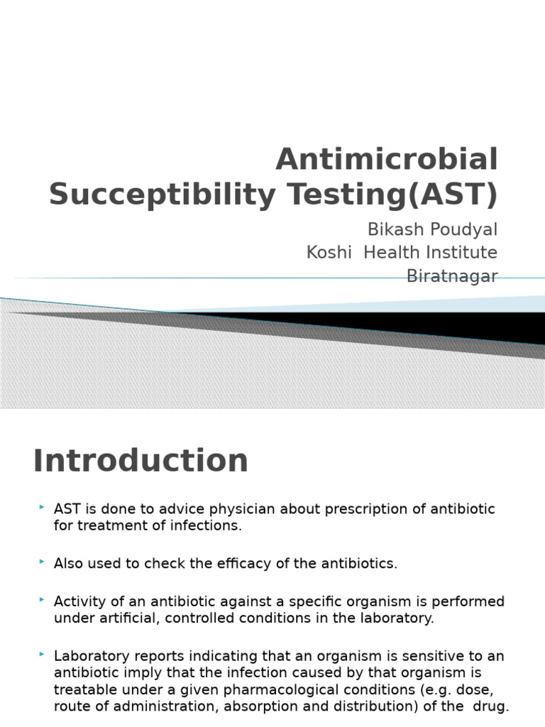 Antimicrobial Susceptibility Testing Guide | PDF | Clinical Medicine ...
