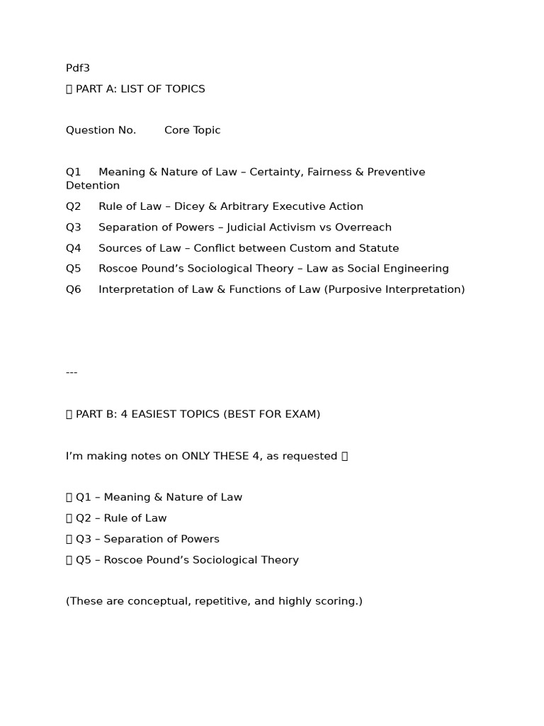 Key Legal Concepts for Exam Success | PDF | Rule Of Law | Public Law