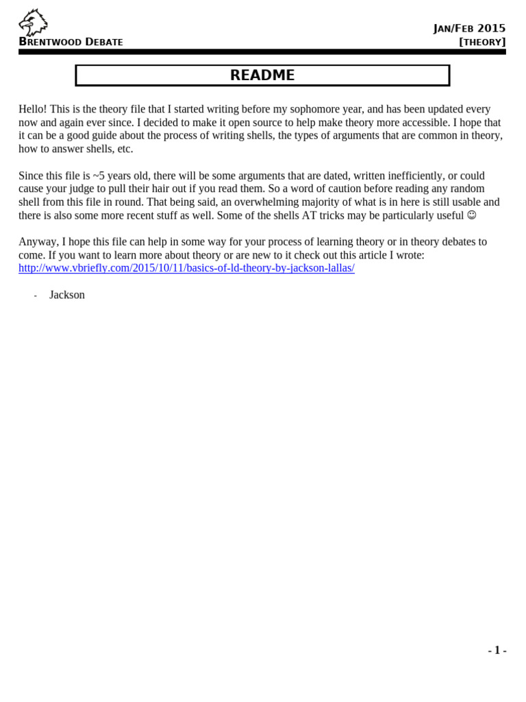 CD Brentwood Theory File | PDF | Critical Thinking | Decision Making