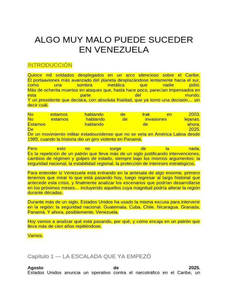 Algo Muy Malo Puede Suceder en Venezuela | PDF | Venezuela | Los ...